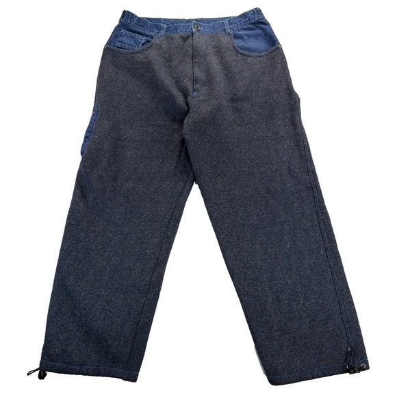 Rock Man | Jeans | Vtg Rockman Jeans Mix Fabric Mens 4 Wide Leg Cropped ...